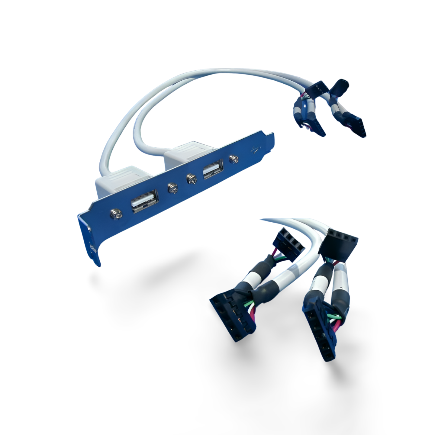 1.17ft USB Dual Port to Mainboard Port 2x4 - White | SolutionCables.com