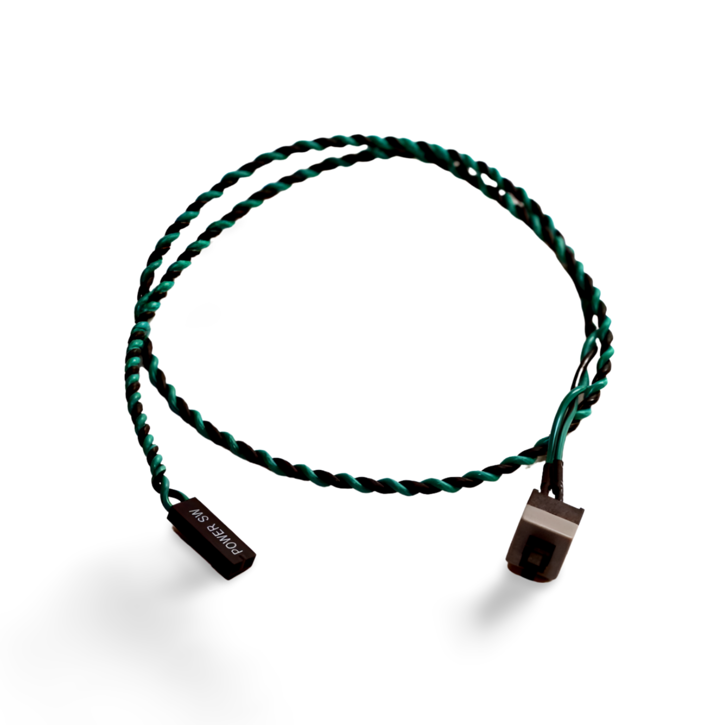 1.33ft ATX Power Switch Case 2 Wire - Green | SolutionCables.com