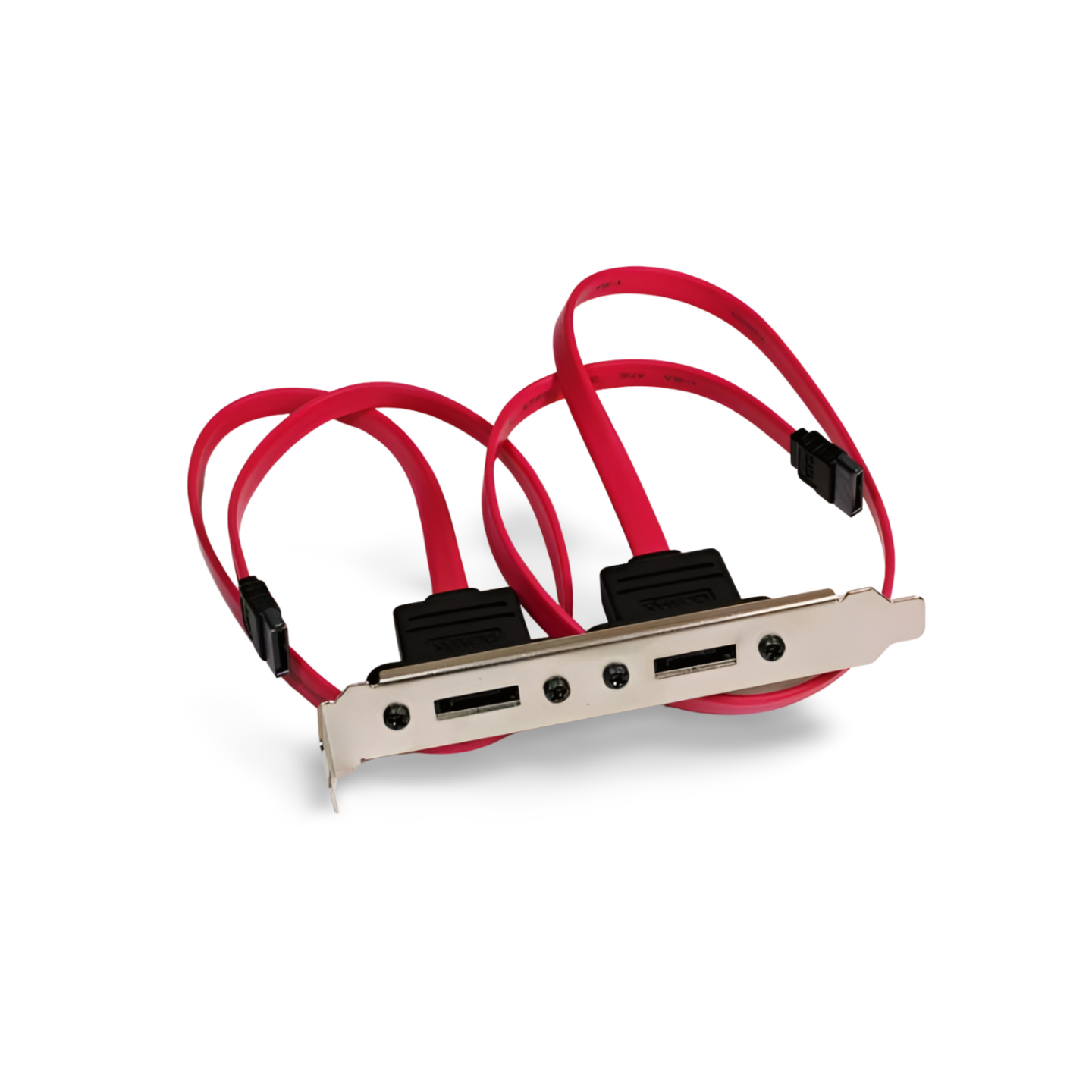 1.42ft SATA L Dual Ports on Bracket - Red | SolutionCables.com