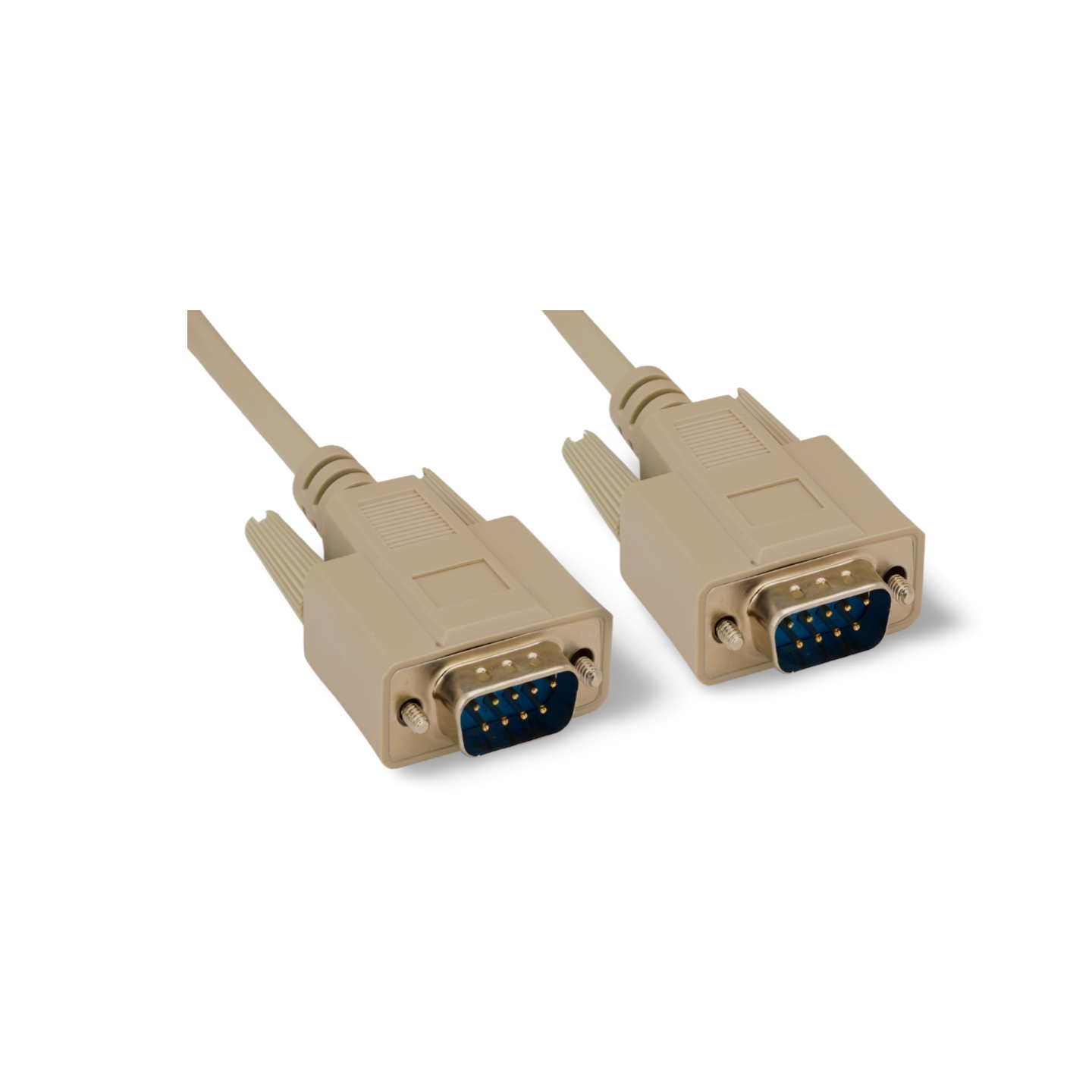 10ft DB9 Male to DB9 Male Serial Cable - Beige | SolutionCables.com