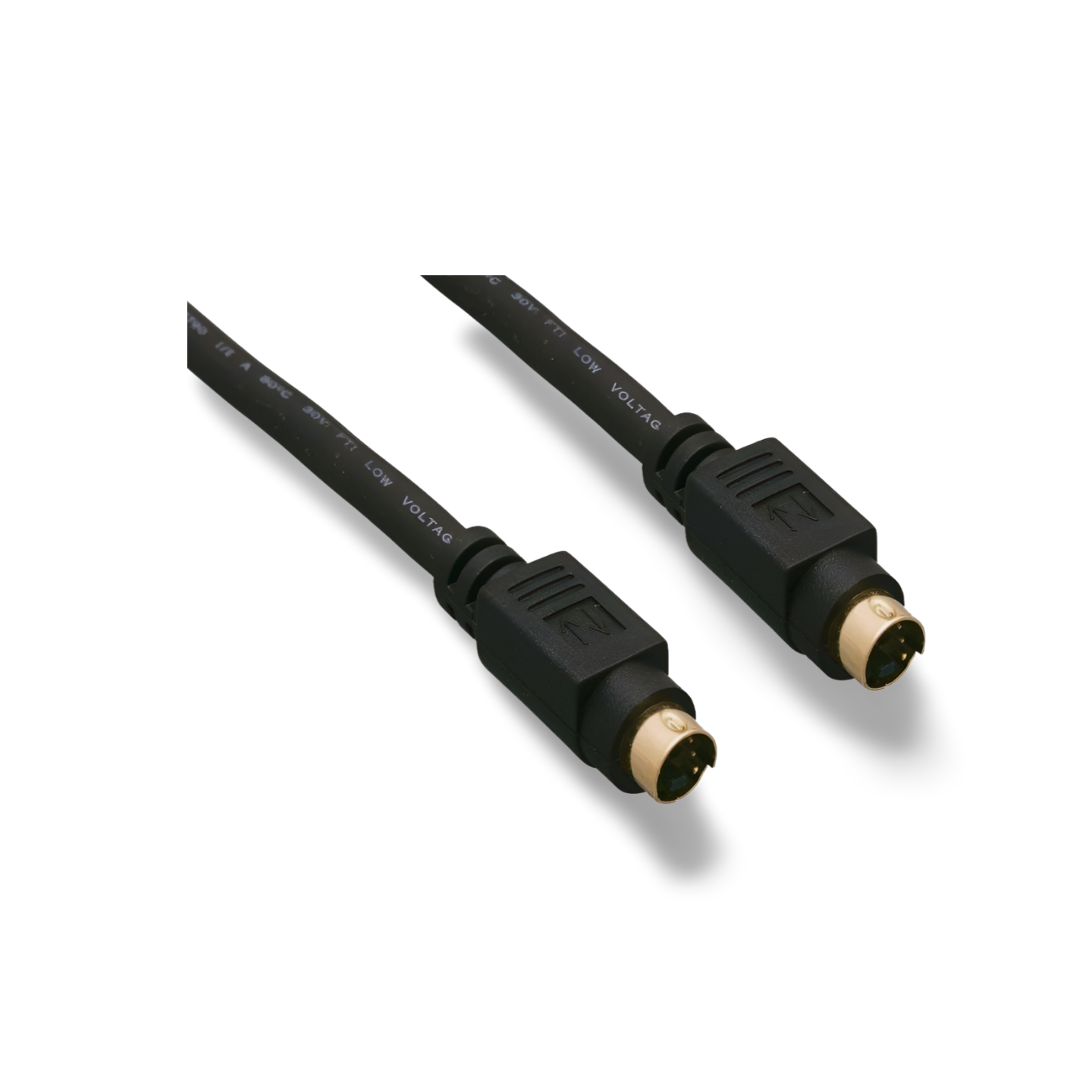 12ft S-Video Cable 4 Pin Mini DIN Male to Male - Black | SolutionCables.com