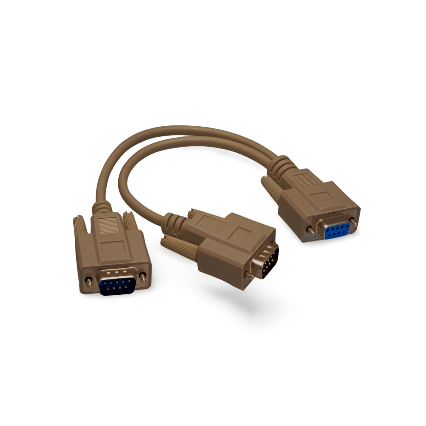 1ft Y Splitter Serial Cable DB9 Female to DB9 Male DB9 Male - Beige ...