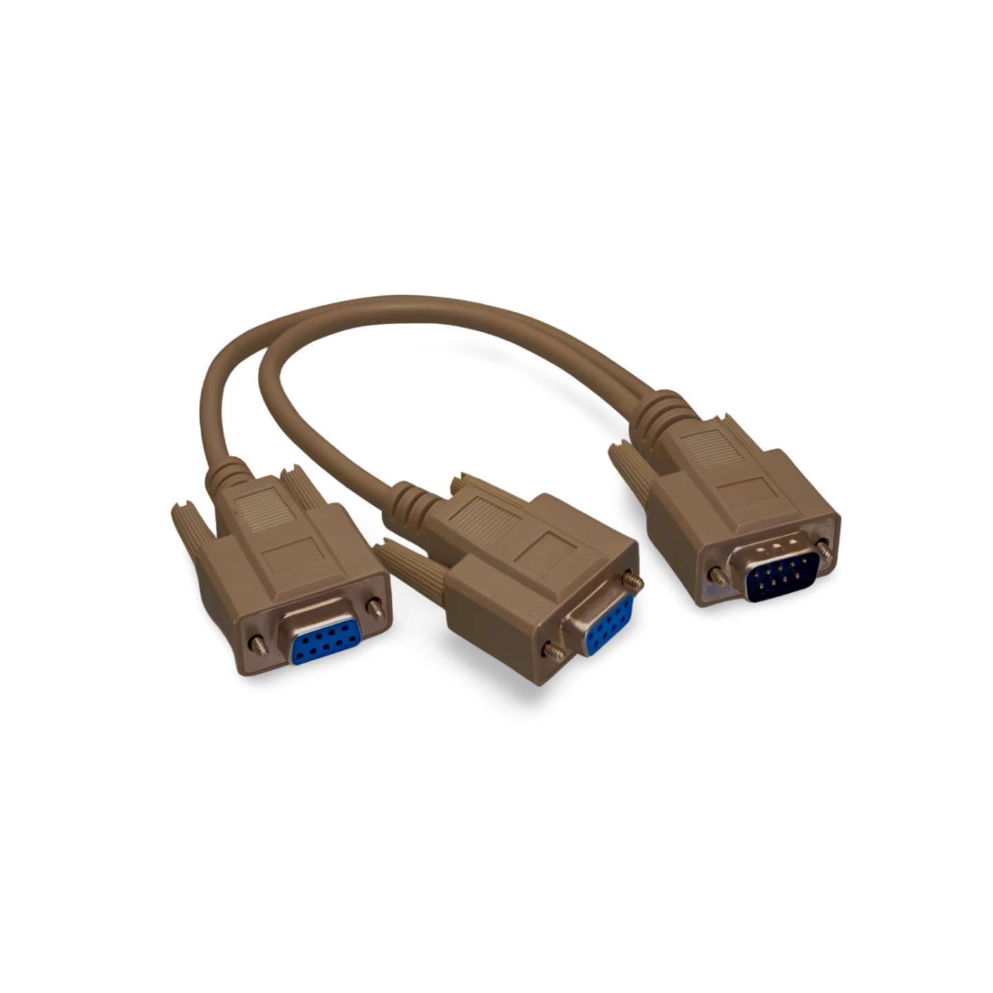 1ft Y Splitter Serial Cable DB9 Male to DB9 Female DB9 Female - Beige ...