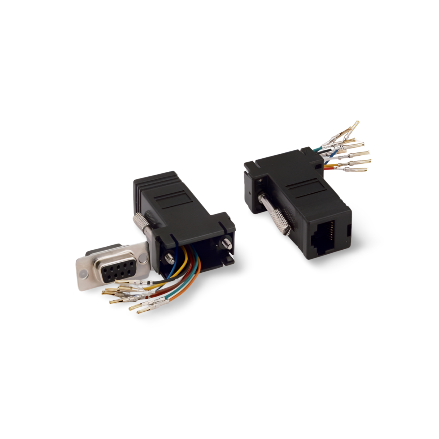 1in RJ45 to DB9 Female Adapter RS232 Modular DB9 Female - Black ...