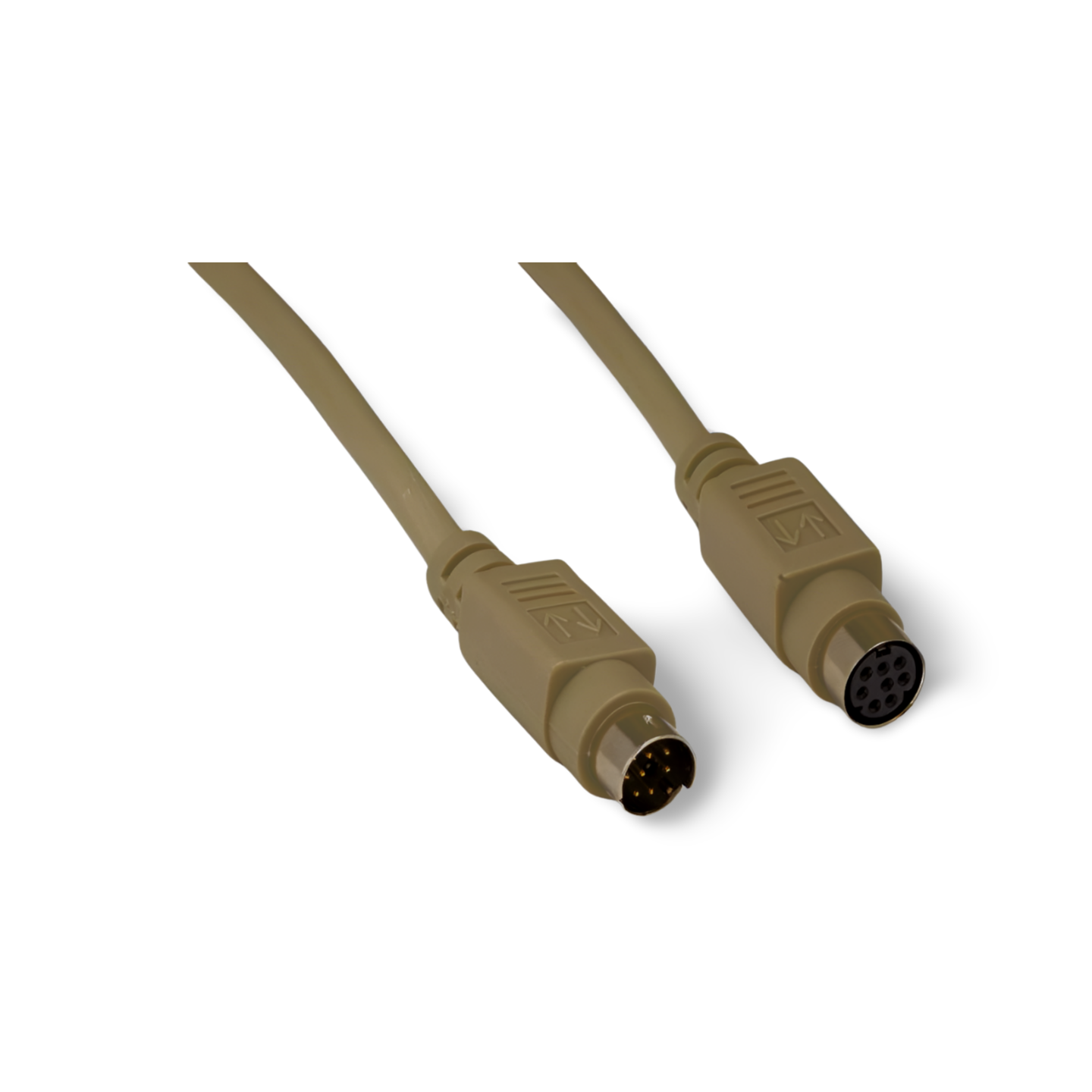 25ft Mini DIN 8 Cable Male to Female Extension - Beige | SolutionCables.com