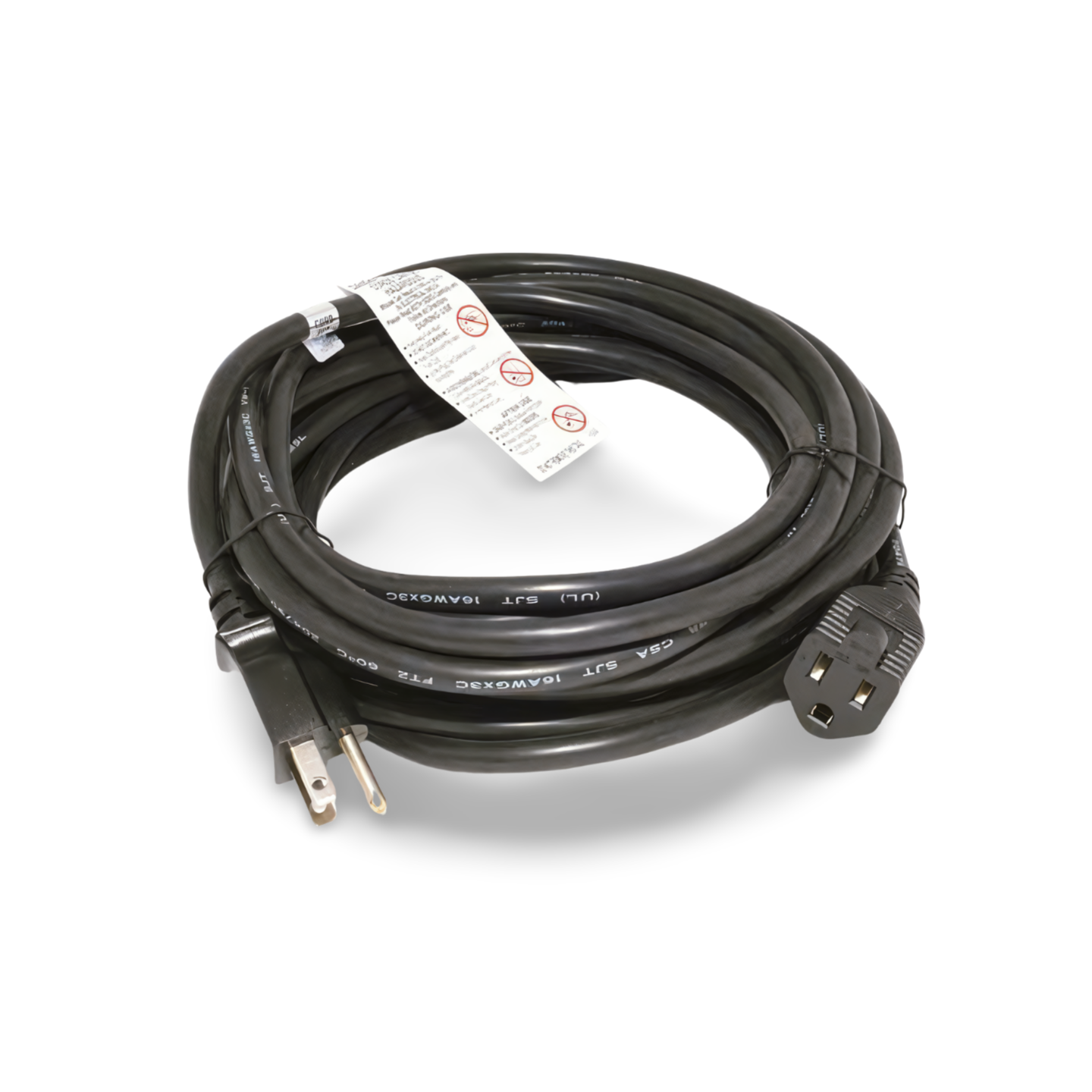25ft Power Extension Cord 16 AWG - Black | SolutionCables.com