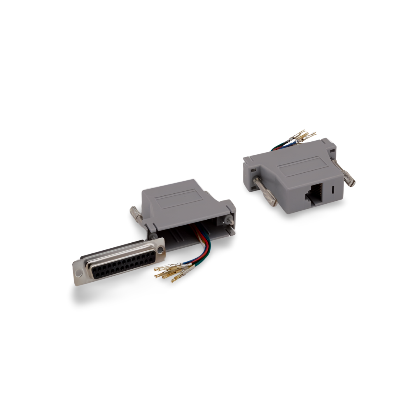 2in RJ45 to DB25 Female Modular Adapter - Gray | SolutionCables.com