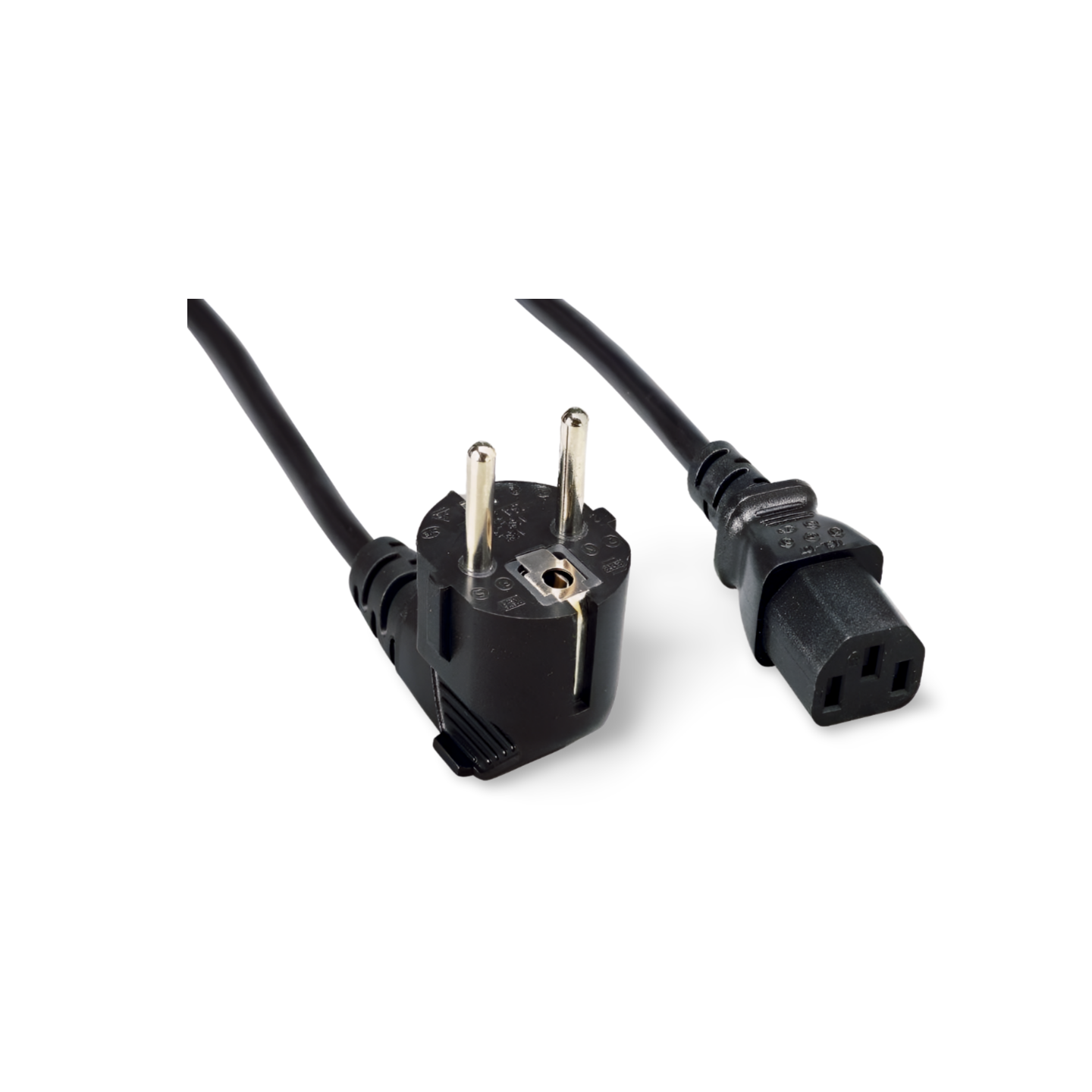 6ft European Schuko Power Cord Right Angle IEC 60320 C13 - Black ...