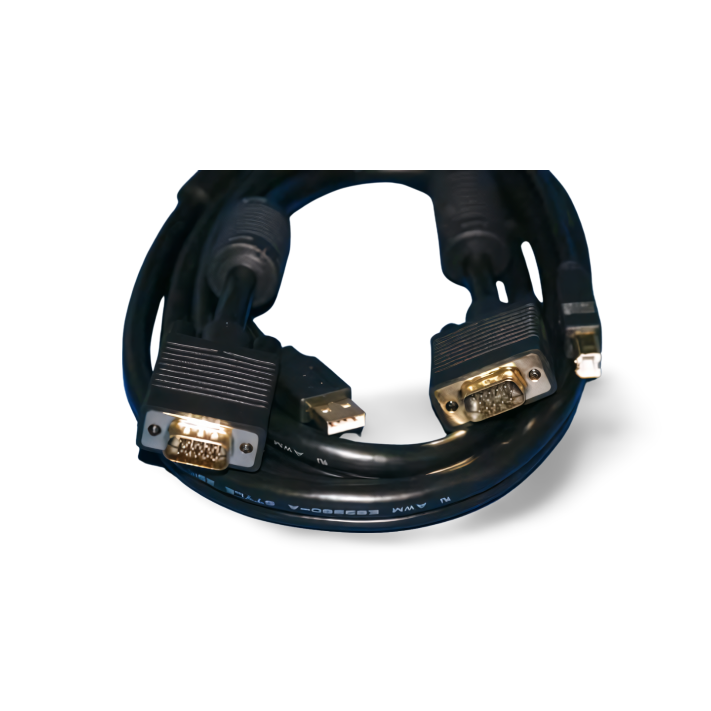 6ft HD15 Male to Male USB Type A to USB Type B KVM Cable - Black ...