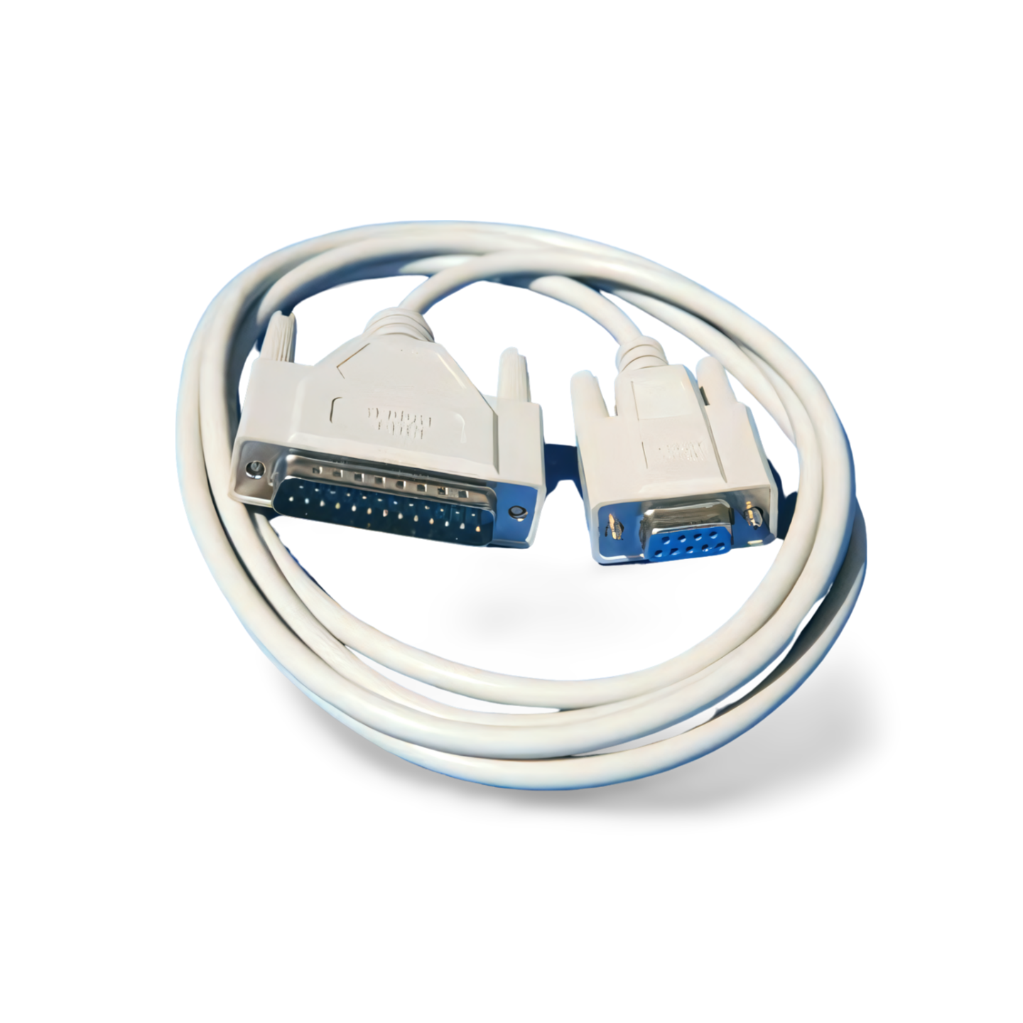 6ft Null Modem Cable DB9 Female to DB25 Male - Beige | SolutionCables.com