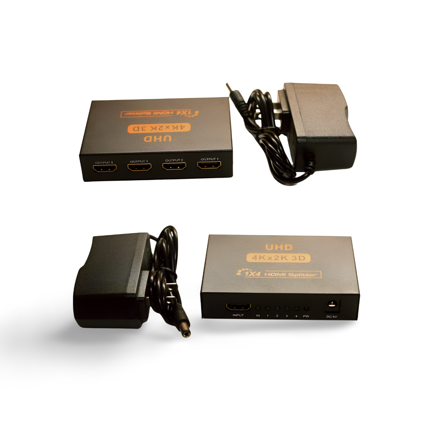 HDMI 1X4 Distribution Amplifier with 3D 4K - Black | SolutionCables.com