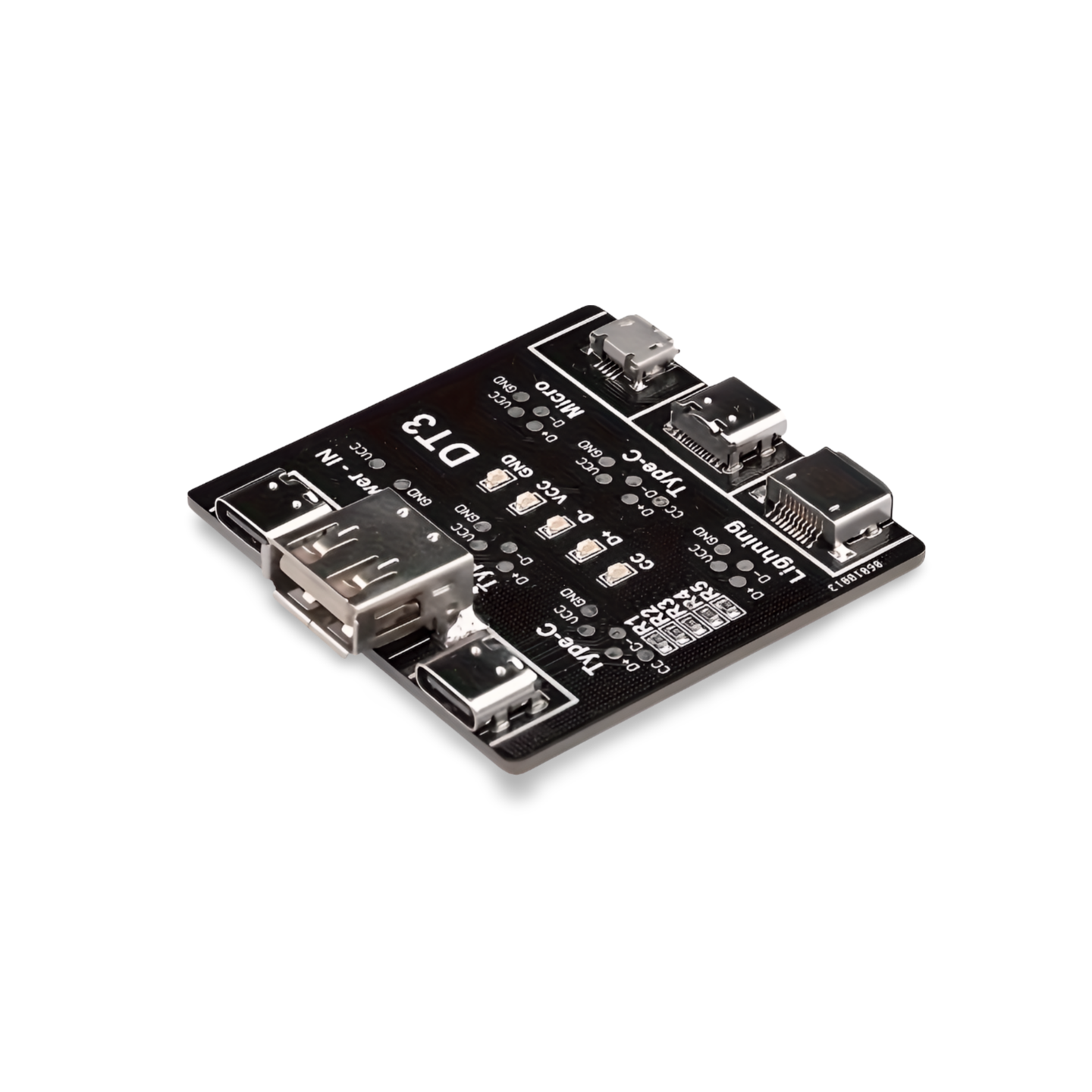 USB Data Test Board Tool Breakout with LEDs DT3 USB C Lightning Micro B ...