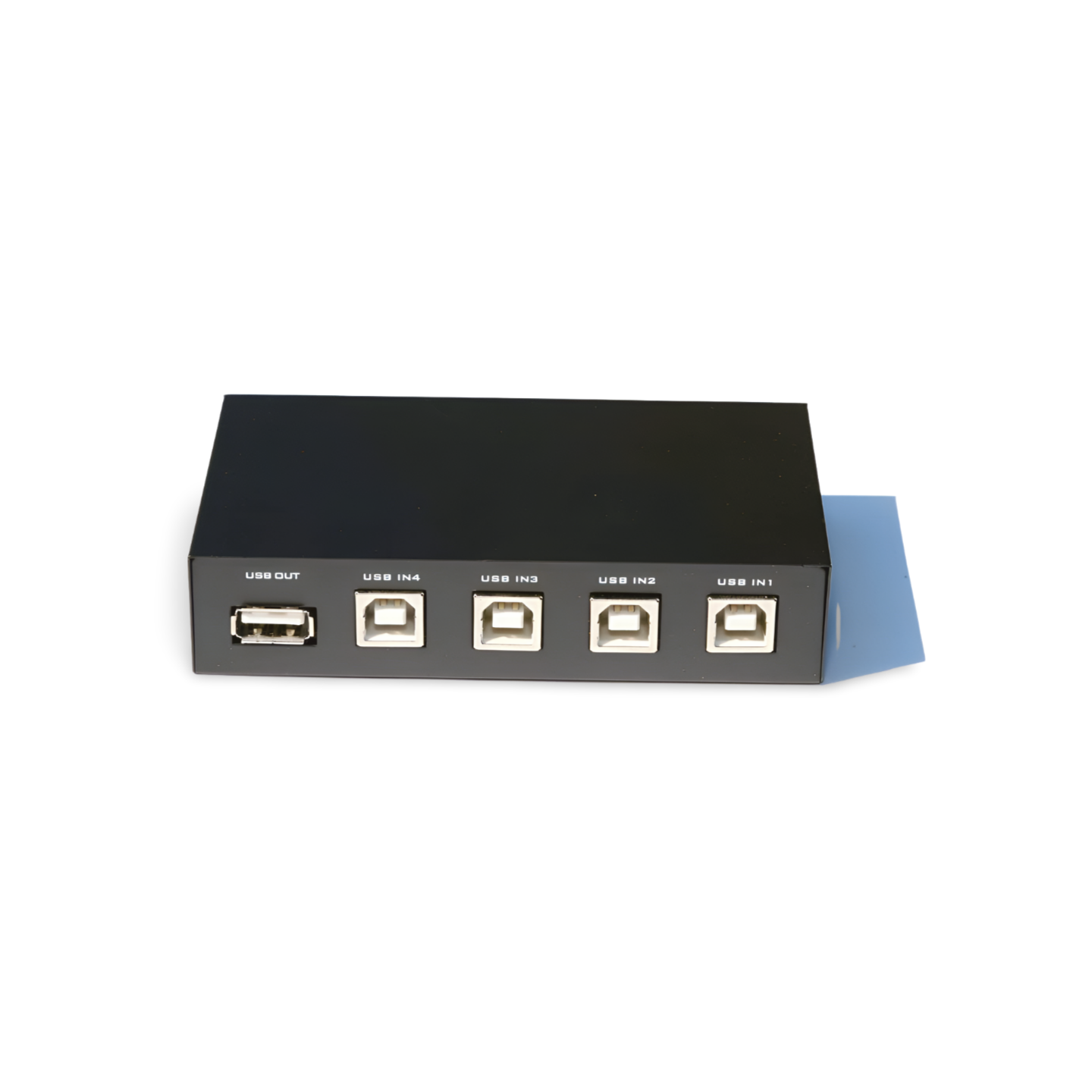 USB Switch Push Button Manual ABCD 1A-4B - Black | SolutionCables.com